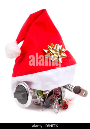 Christmas accessories and new year gift on wooden background Stock ...