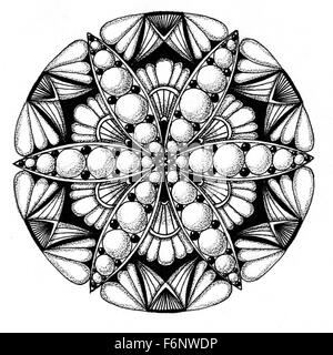 Zendala - mandala of zentangle Stock Photo - Alamy