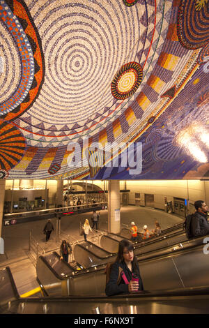 Entrance to the new No. 7 subway extension station at Hudson Yards at ...