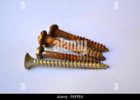 Rusty and Healthy Screws Stock Photo - Alamy
