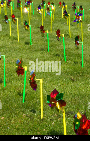 Pinwheel field, Oregon State Capitol grounds, Salem, Oregon Stock Photo ...