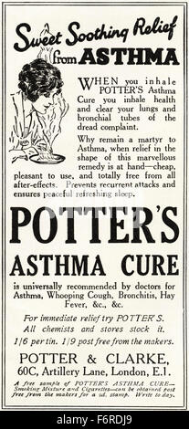 Vintage illustration Advert for a whooping cough, pertussis, cure ...