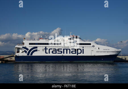 Trasmapi, ferry service between Ibiza and Formentera islands Stock ...