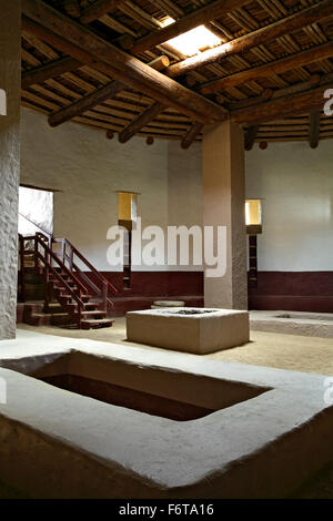 Interior of Great Kiva (reconstructed), Aztec Ruins National Monument ...