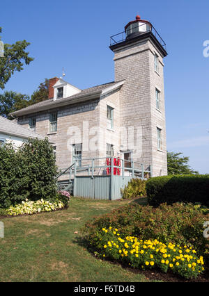The old stone built lighthouse on Hodbarrow Nature Reserve near Millom ...