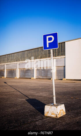 Parking sign on old runway Stock Photo - Alamy