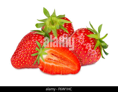 Fresh strawberries isolated on white background Stock Photo - Alamy