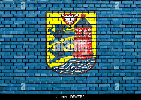Flag of Flensburg painted on brick wall Stock Photo - Alamy