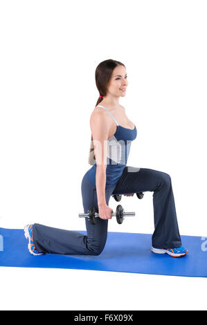 Standing Dumbbell Split-Squat Workout Stock Photo - Alamy