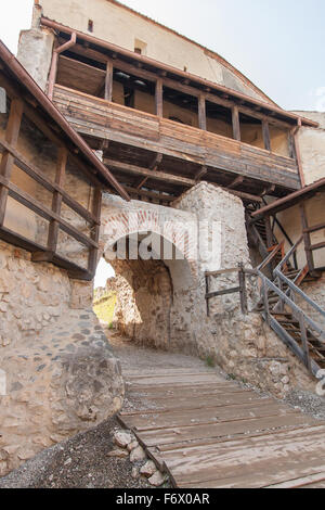 Rasnov, Romania - July 04, 2015: The stone walls of the Peasants ...