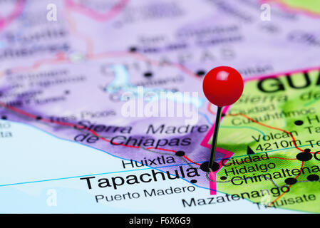 Tapachula pinned on a map of Mexico Stock Photo - Alamy