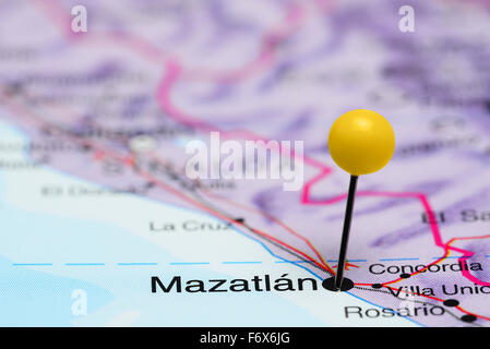 Mazatlán, Mexico pin on map Stock Photo - Alamy