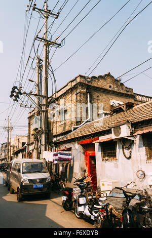 Beijing, China - The view of Hutong, the traditonal Chinese alleyway ...