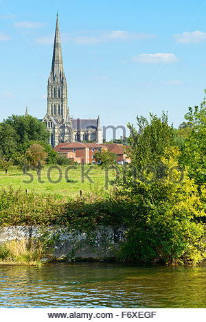 Water Meadows, Salisbury Cathedral, Salisbury, River Avon, Wiltshire ...