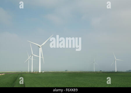 landscape shots of windmill farm near chatteris set in the ...