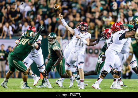 Cincinnati quarterback Gunner Kiel throws in the first half of an NCAA ...