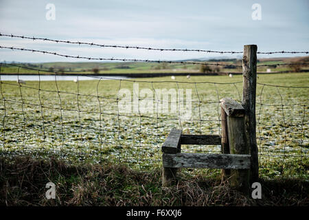Wooden field stile Stock Photo - Alamy