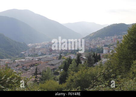 Aerial view of Lumezzane in Trompia Valley in northern Italy Stock ...