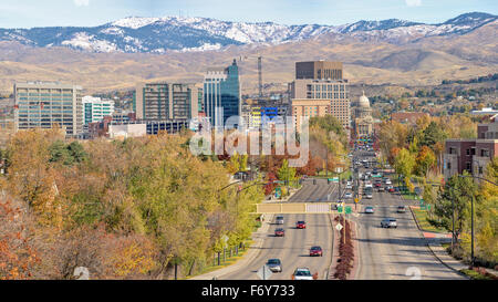 City of Boise Skyline in fall colors with Ann Morrison Park in the ...