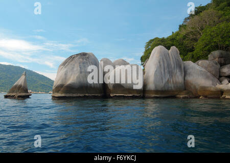 Granite rocks at the shore Perhentian Island, Malaysia, Southeast Asia ...