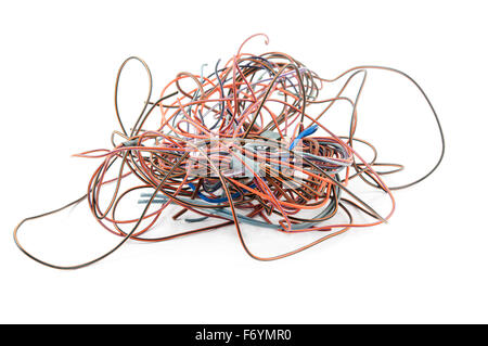 tangled wire isolated on white Stock Photo - Alamy