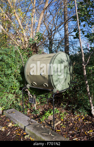 Metal garden compost bin Stock Photo - Alamy