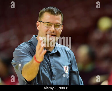 Bradley head coach Brian Wardle is seen on the sidelines during the ...
