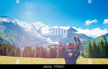 Mountain biking Chamonix Stock Photo - Alamy