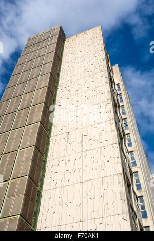 Patterned concrete on the Faraday Building, on the former UMIST campus ...