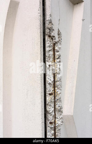 Corroding concrete on the Faraday Building, on the former UMIST campus ...