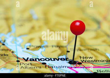 Vancouver, Canada pin on map Stock Photo - Alamy