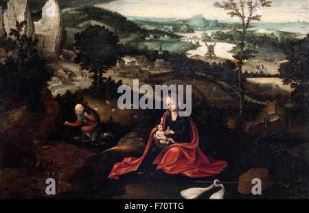 Joachim Patinir - Rest on the Flight into Egypt and the Miraculous Field of Wheat - 14.2 ...