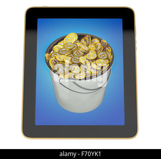 Bitcoin mining - Bitcoins in a bucket Stock Photo - Alamy