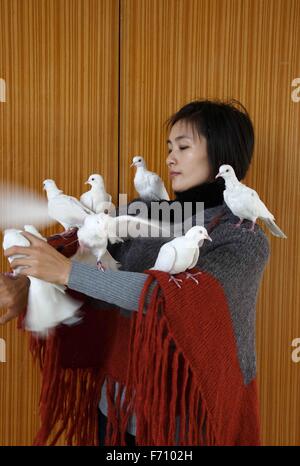 Nantong, Jiangsu, China. 23rd November, 2015. Magician Ding Yang takes ...