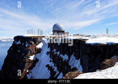 View looking north of Radar Station from the summit of Bolafjall in ...