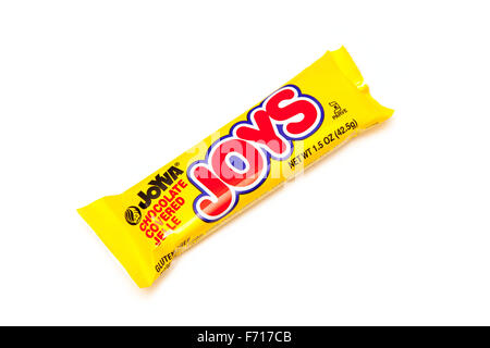 Joyva Joys chocolate covered raspberry flavor jelle bar. A traditional ...