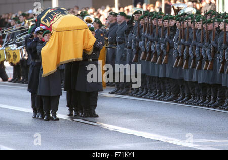 A coffin is carried out during the funeral of Samuel Puttick, 5, and ...