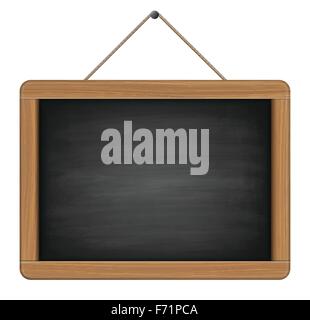 Blank black blackboard, chalk, and eraser school supplies vector ...