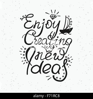 Enjoy creating new ideas handwritten design Stock Vector Image & Art ...