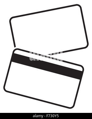 Front and back of a black and white debit card isolated on a white ...