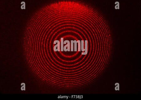 interference pattern of real He-Ne gas laser beam passed through etalon ...