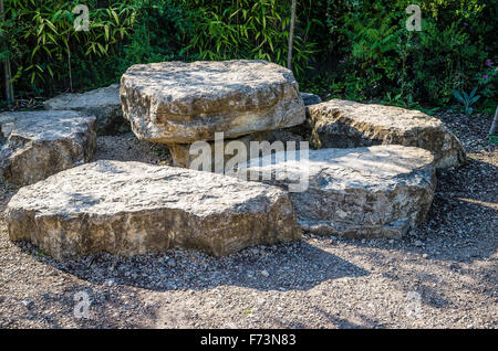 Circular stone seating area Stock Photo - Alamy