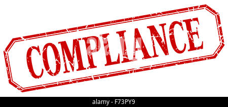 compliance red square vintage grunge isolated sign Stock Photo - Alamy