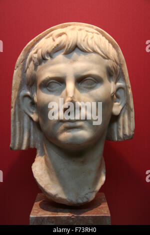 MERIDA, SPAIN - MARCH 20, 2008: Boy with a goose, head detail. Pompeii ...