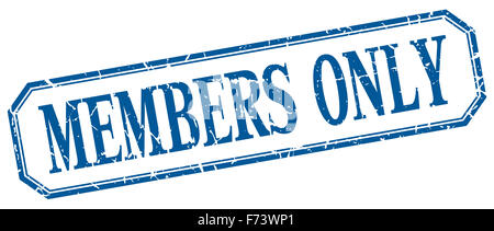 members only blue square grunge textured isolated stamp Stock Photo - Alamy