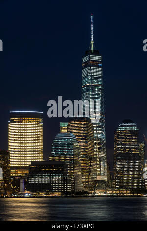 The one World Trade Center at night Stock Photo - Alamy