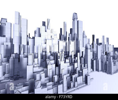 Abstract 3d drawing city Digital illustration Cityscape City skyline 3d ...