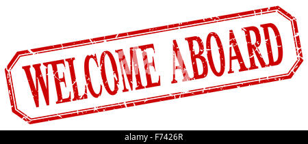 welcome square red grunge vintage isolated label Stock Photo - Alamy