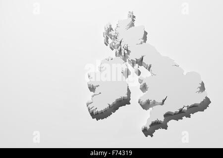 3d rendering of an UK map over a white background Stock Photo - Alamy