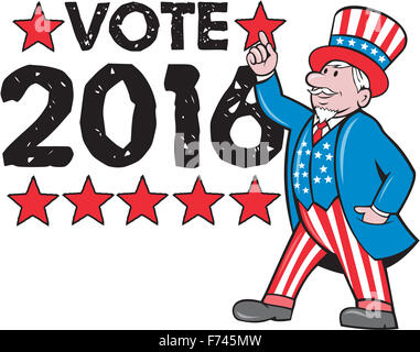 Election 2016 Uncle Sam Hand Up Circle Retro Stock Photo - Alamy